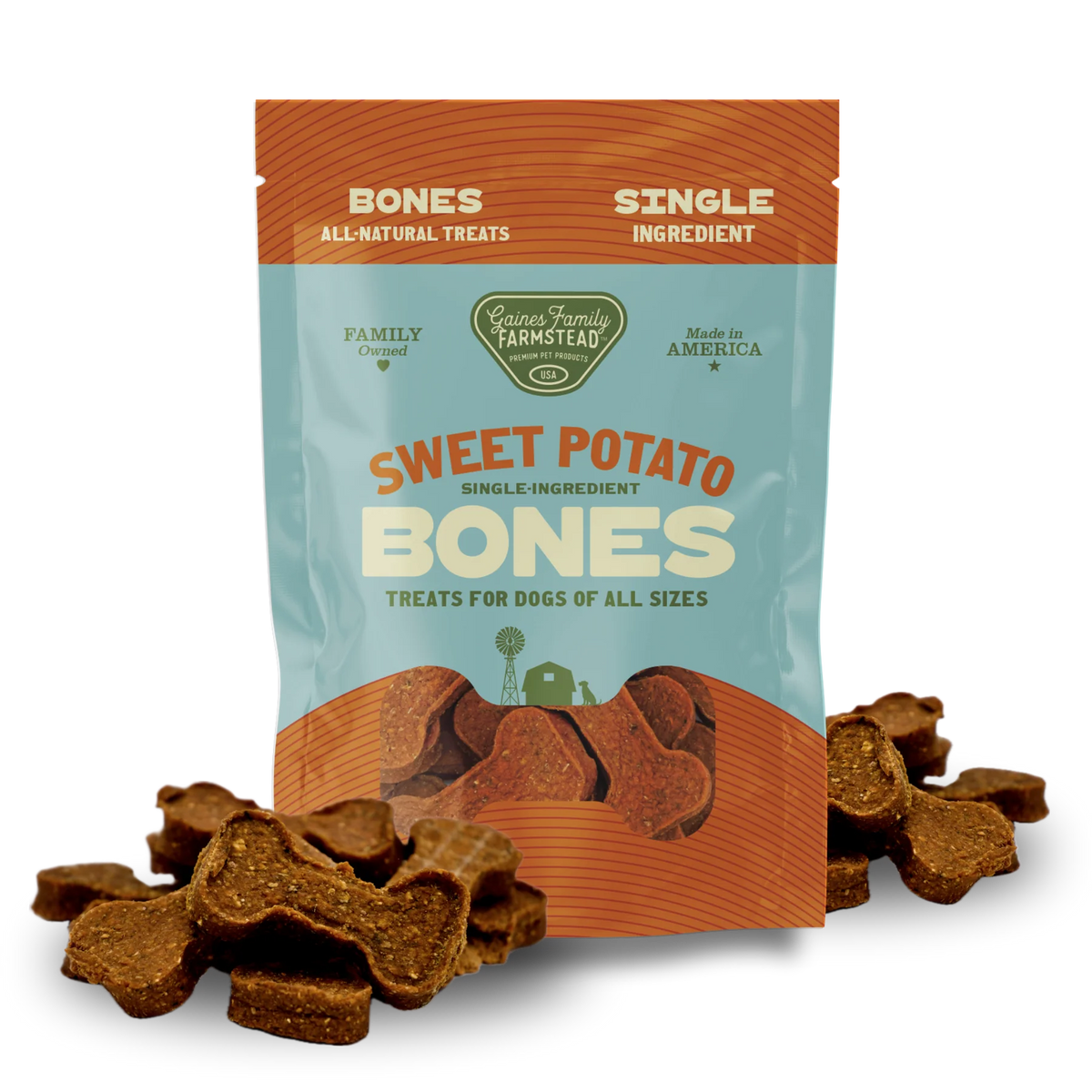 Gaines Family Farmstead Sweet Potato Bones 14OZ – Paws on Chicon