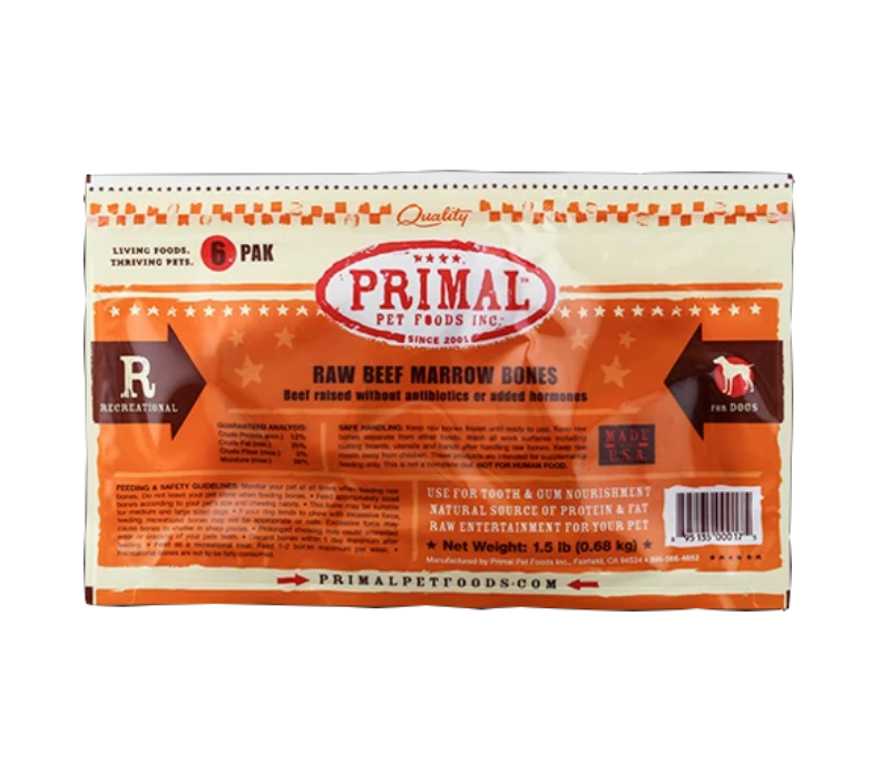 PRIMAL FROZEN MARROW BONES 6-PACK – Paws on Chicon